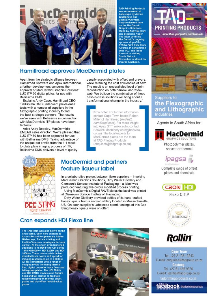 Labelexpo takes pole position - Hamillroad Software Limited